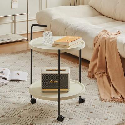 China Simple Small Coffee Table Double-layer Sofa Side for Apartment Living Room Corner Modern End Movable Shelf for sale