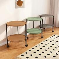 China Simple Small Coffee Table Double-layer Sofa Side for Apartment Living Room Corner Modern End Movable Shelf for sale