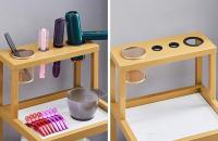 China Workshop Salon Trolley for Barber Shop Tool Table Small Cabinet Storage Rack Spa Hairdressing Cart Beauty Hair Gold Cart for sale