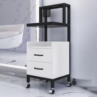 China Workshop Salon Trolley for Barber Shop Tool Table Small Cabinet Storage Rack Spa Hairdressing Cart Beauty Hair Gold Cart for sale