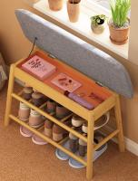 China Organizer Shoe Rack Shelf Ottoman with Storage Space 3 Layers in Entryway Living Room for sale