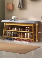 China Organizer Shoe Rack Shelf Ottoman with Storage Space 3 Layers in Entryway Living Room for sale