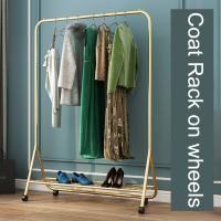 China Mall Living Room Furniture Clothing Garment Rack Rolling Clothes Organizer on Wheels for Hanging and Rod in Floor Coat for sale