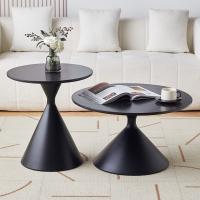 China Iron Wood Coffee Table for Home Modern Minimalist Living Room Small Apartment end Round Side Central NO Folded Mail Packing for sale