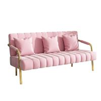 China Nordic fabric small sofa living room office beauty salon business furniture 3 Seater Sofa Couch with Heavy Duty Metal Frame for sale
