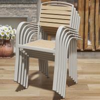 China NO Folded Plastic Wood Outdoor Table Sets for Courtyard Waterproof Leisure Chairs Anti-corrosion for sale