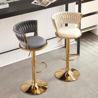 China Kitchen Counter Bar Chair with Steel Base Adjustable Height and Velvet Seater in Modern Design for sale