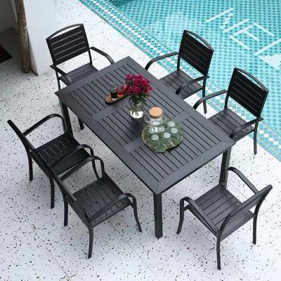 China Patio Table and Chairs Set, Outdoor Dining for 4, 5 Piece Metal Furniture Balcony Square for sale
