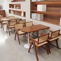 China Minimalist Design Restaurant Furniture for Modern Simple Wooden Dining Table in Coffee Dessert Milk Tea Shop Bar Pub for sale