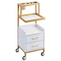 China Barber Shop Tool Cabinet Trolley Hair Salon Special Table Multi-function Rack Beauty Storage will Wheels for sale