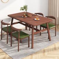 China Solid Wood Dining Table Set, Mid Modern Room Kitchen with Chairs for Whole Family Small Space for sale