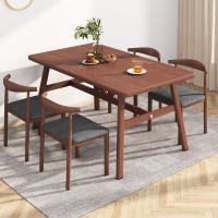 China Solid Wood Dining Table Set, Mid Modern Room Kitchen with Chairs for Whole Family Small Space for sale