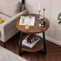 China Simple Side Table Light Luxury Double-layer Small Household Living Room Coffee Bedroom Sofa Round Tea for sale