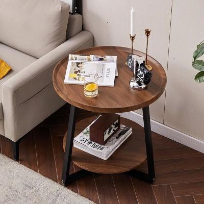 China Simple Side Table Light Luxury Double-layer Small Household Living Room Coffee Bedroom Sofa Round Tea for sale