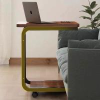 China C Shape 2 Tiers Couch SideTable Small Modern Size Corner Coffee Side Table with Wheels  in Living Room Bedroom mesa de esquina for sale