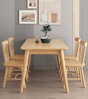 China Wood Dining Table Nordic Set Small Apartment Modern Solid Wooden Household Combination Room Furniture for sale