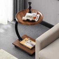 China Movable Balcony Coffee Sofa Side Table Cabinet Corner Simple Living Room Bedroom with Wheels for sale