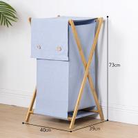 China Frame Laundry Hamper Wood with Lid for Collapsible Basket Foldable Storage Household for sale