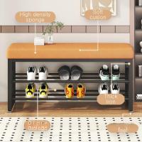 China Shoe Rack , Metal Entryway with Cushion, Simple Organizer 2 Tier Storage Good Load Bearing for Hallway for sale