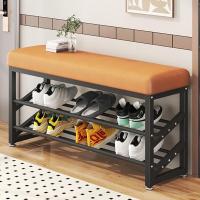 China Shoe Rack , Metal Entryway with Cushion, Simple Organizer 2 Tier Storage Good Load Bearing for Hallway for sale