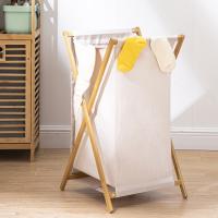 China Metal Type Storage Baskets Laundry Sorter Collapsible Hamper Basket with Bag Organizer Cart For Clothes Storage Dirty 50*40*30cm for sale