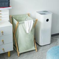 China Metal Type Storage Baskets Laundry Sorter Collapsible Hamper Basket with Bag Organizer Cart For Clothes Storage Dirty 50*40*30cm for sale