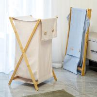 China Metal Type Storage Baskets Laundry Sorter Collapsible Hamper Basket with Bag Organizer Cart For Clothes Storage Dirty 50*40*30cm for sale