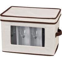 China 12-Piece Crystal Glassware Storage Case with Dividers - Hard Container for Wine Glasses Stemware, Boxes for sale