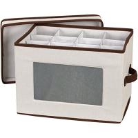 China 12-Piece Crystal Glassware Storage Case with Dividers - Hard Container for Wine Glasses Stemware, Boxes for sale