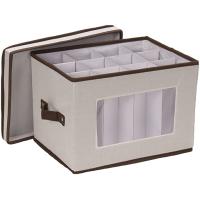 China 12-Piece Crystal Glassware Storage Case with Dividers - Hard Container for Wine Glasses Stemware, Boxes for sale