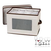 China 12-Piece Crystal Glassware Storage Case with Dividers - Hard Container for Wine Glasses Stemware, Boxes for sale