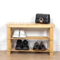 China Shoe Stool Storage Ottoman Simple Wood Rack, 3 Layers Organizer for Entryway, Organizing Unit Shelf for sale