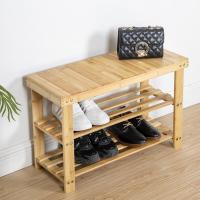 China Shoe Stool Storage Ottoman Simple Wood Rack, 3 Layers Organizer for Entryway, Organizing Unit Shelf for sale