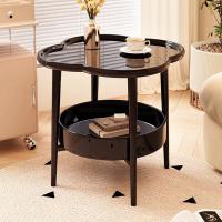 China Living Room Furniture Plastic Tables Sofa Side Bedside Tea Storage Rack Shelf Holder in Modern Design Simple Corner Table for sale
