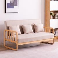 China Upholstered Armrest Kid Sofa Solid Wood Loveseat 3 Seater Couch Linen Material Living Room Chair for Reading Accent for sale