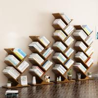 China Narrow Book Organizer Shelves for Bedroom Sturdy Tree Shaped Bookcase Floor Standing Display Rack CDs Magazines Files for sale