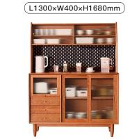 China Solid Wood Kitchen Storage Cupboard Wooden Furniture Woven Dishes Cabinet in Pantry for sale