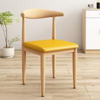 China Wood Pattern Design Modern Simple Restaurant Chair with PU seat Dining Party Leisure Desk Stool Solid Seater for sale