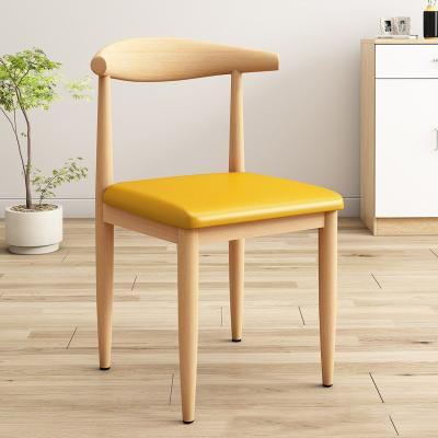 China Wood Pattern Design Modern Simple Restaurant Chair with PU seat Dining Party Leisure Desk Stool Solid Seater for sale