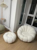 China Home Furniture Pumpkin Lounge Chair Lazy Couch Lamb Plush White Tatami Light Luxury Bedroom Small Sofa for sale