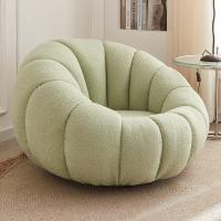 China Home Furniture Pumpkin Lounge Chair Lazy Couch Lamb Plush White Tatami Light Luxury Bedroom Small Sofa for sale
