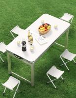 China Outdoor Folding Picnic Table with 4 Chairs, Aluminum Camping tables that fold up lightweight,Mountaineering equipment for sale