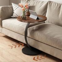China Sofa Side Table Living Room Home Small Coffee C Shape Bedside Shelf Balcony Round for sale