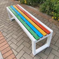 China Park Seating Outdoor Anticorrosive Leisure Row Rest Iron Balcony Solid Wood Chair in Garden Mall for sale