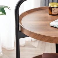 China Movable Sofa Side Small Table Living Room Balcony Round Tea Bedside Storage Shelf Holder Cart Trolley Rolling cart for sale