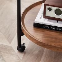 China Movable Sofa Side Small Table Living Room Balcony Round Tea Bedside Storage Shelf Holder Cart Trolley Rolling cart for sale
