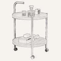 China Movable Sofa Side Small Table Living Room Balcony Round Tea Bedside Storage Shelf Holder Cart Trolley Rolling cart for sale