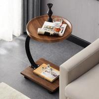 China Movable Sofa Side Table Coffee Laptop Corner C Shaped Cabinet in Living Room Bedroom with Wheels for sale
