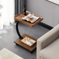 China Movable Sofa Side Table Coffee Laptop Corner C Shaped Cabinet in Living Room Bedroom with Wheels for sale