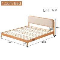 China Bedroom Furniture Solid Wood With Headboard Beech Frame Sleeper for Double in Guest Room en Platform for sale